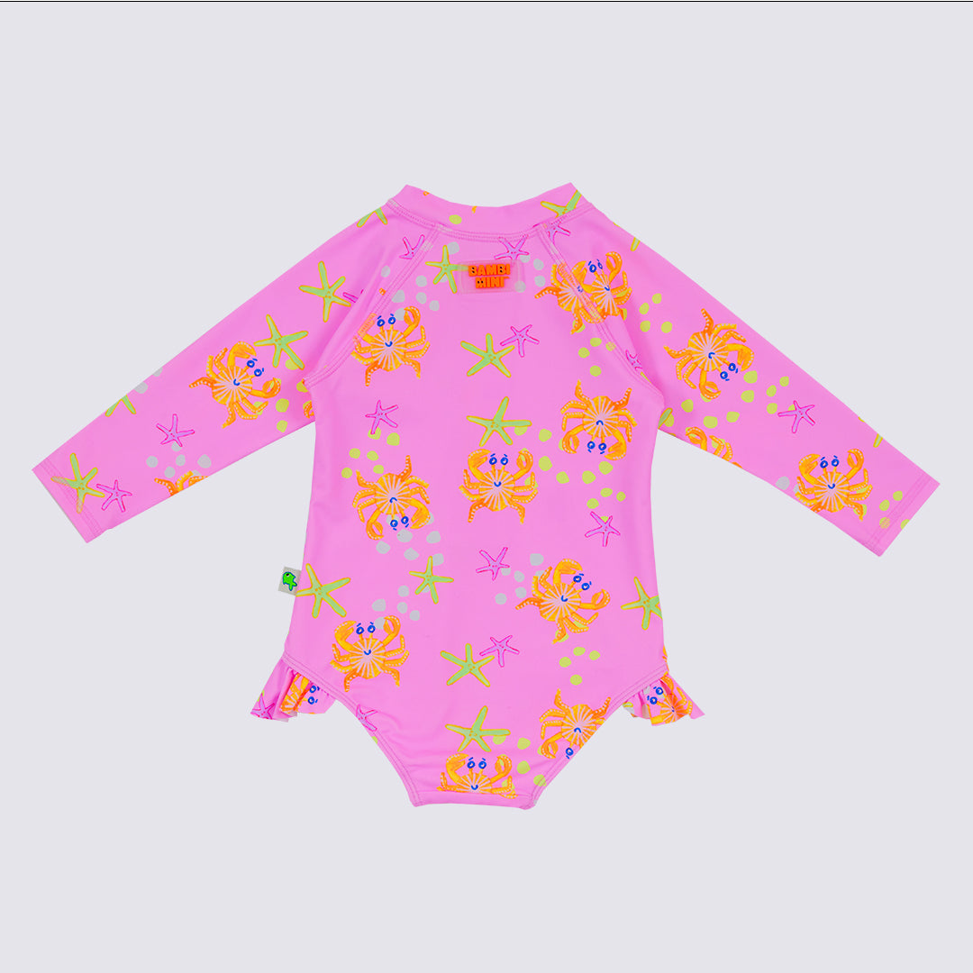 Bambi Mini Co.| Splash Happy Swimsuit | Pink Crab Print | Baby and Tod ...